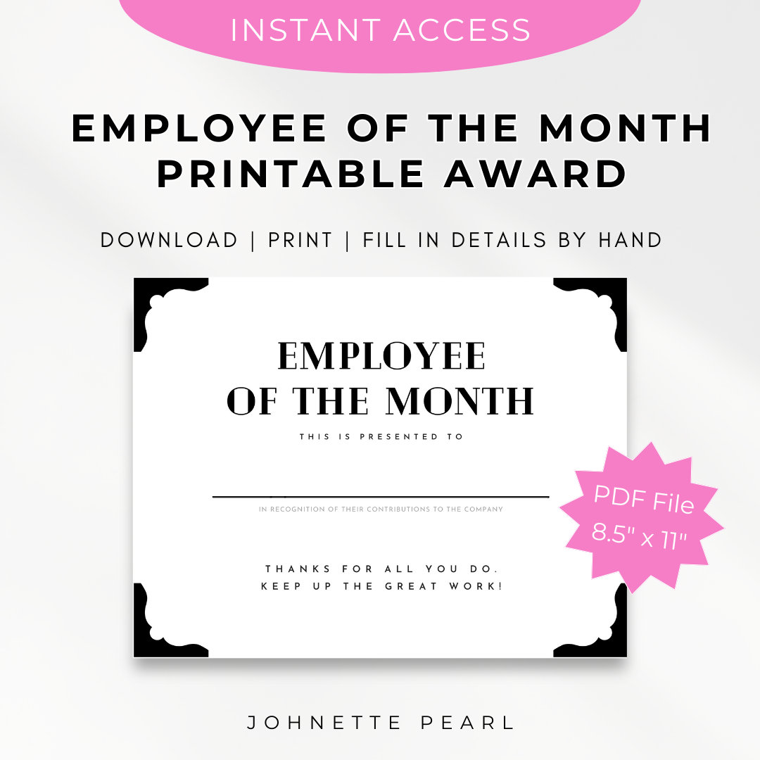 Employee of the Month Award - Etsy