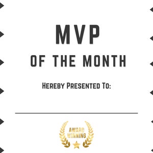 Printable Work Award / Certificate for Fun - MVP - Etsy