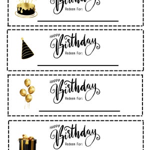 Printable Blank Birthday Coupons to Gift - Etsy