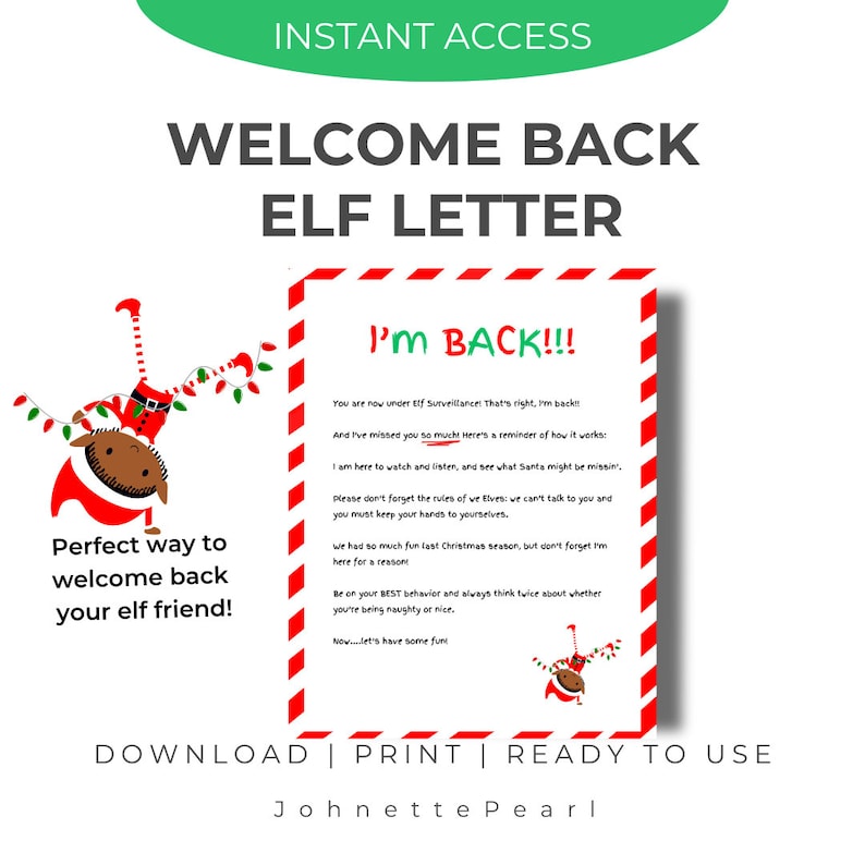 Elf Return Letter - Etsy