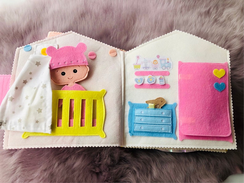 Doll House, Felt Quiet Book Doll House, Felt Book, Dollhouse for Girl ...