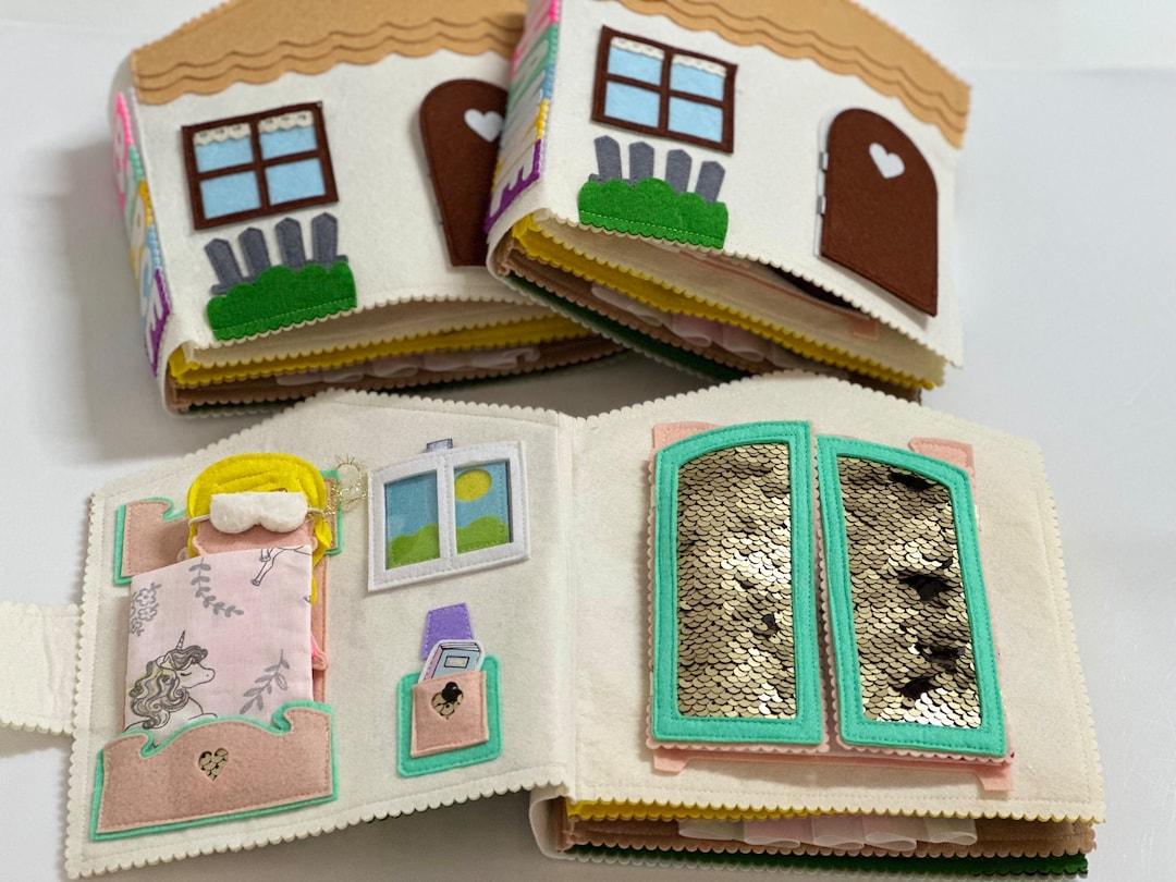 Doll House, Felt Quiet Book Doll House, Felt Book, Dollhouse for Girl ...