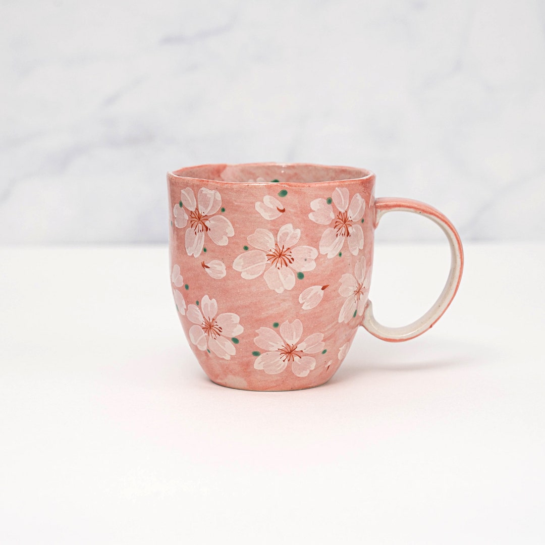 Hand-painted Yayoi-hana Sakura Pink Cherry Blossom Mug - Etsy