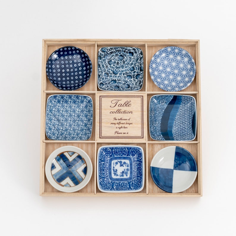 Japanese Tradition Mini Dish With Wood Box Gift Set Japanese - Etsy