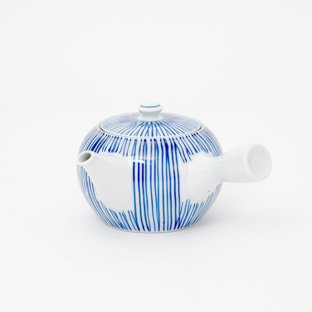 Handmade Blue and White Porcelain Hasami Japanese Kyusu Teapot With ...