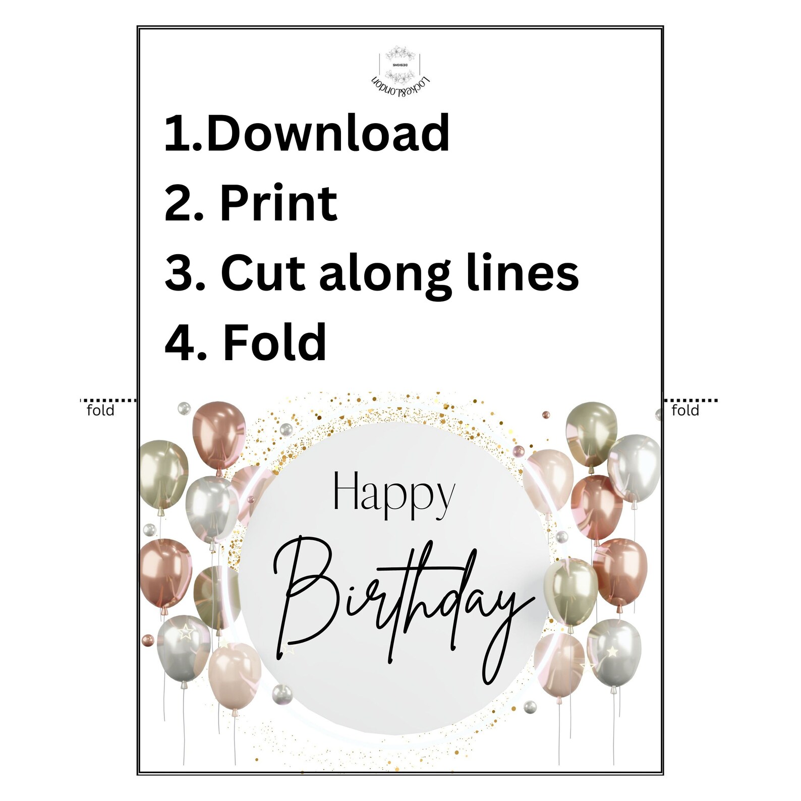 Printable Birthday Card for Adults, Printable Gold Glitter Birthday ...