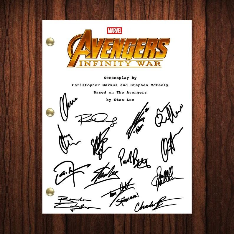 Avengers Infinity War Signed Autographed Script Full | Etsy