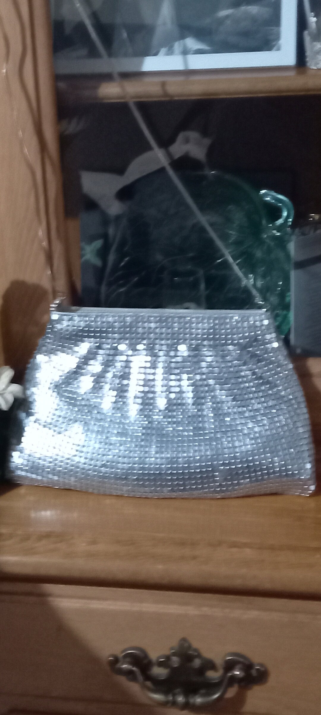 Silver Disco Mesh Handbag Aluminium Mesh Evening Bag Silver Evening ...