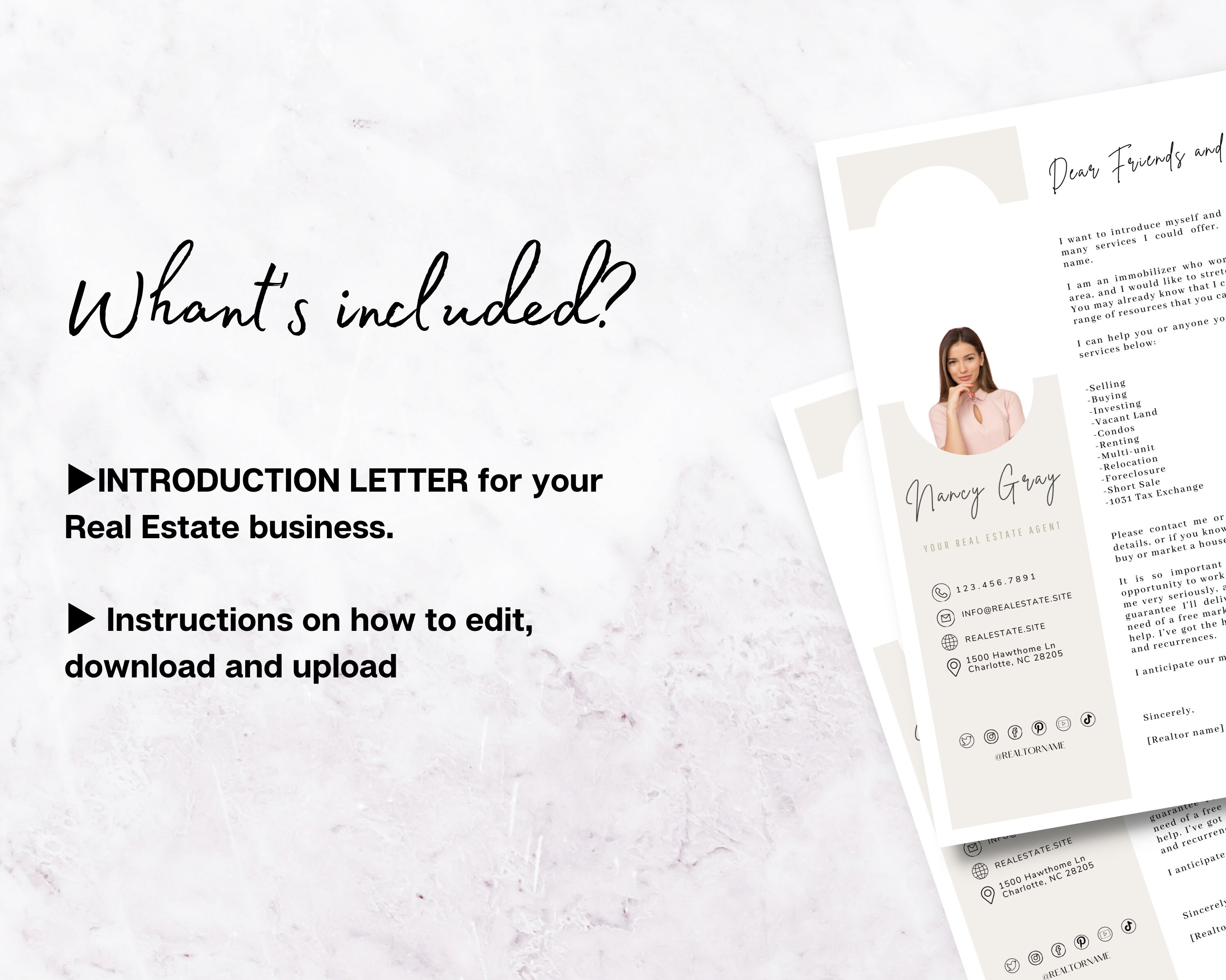 Real Estate New Agent Introduction Letter Template Real - Etsy
