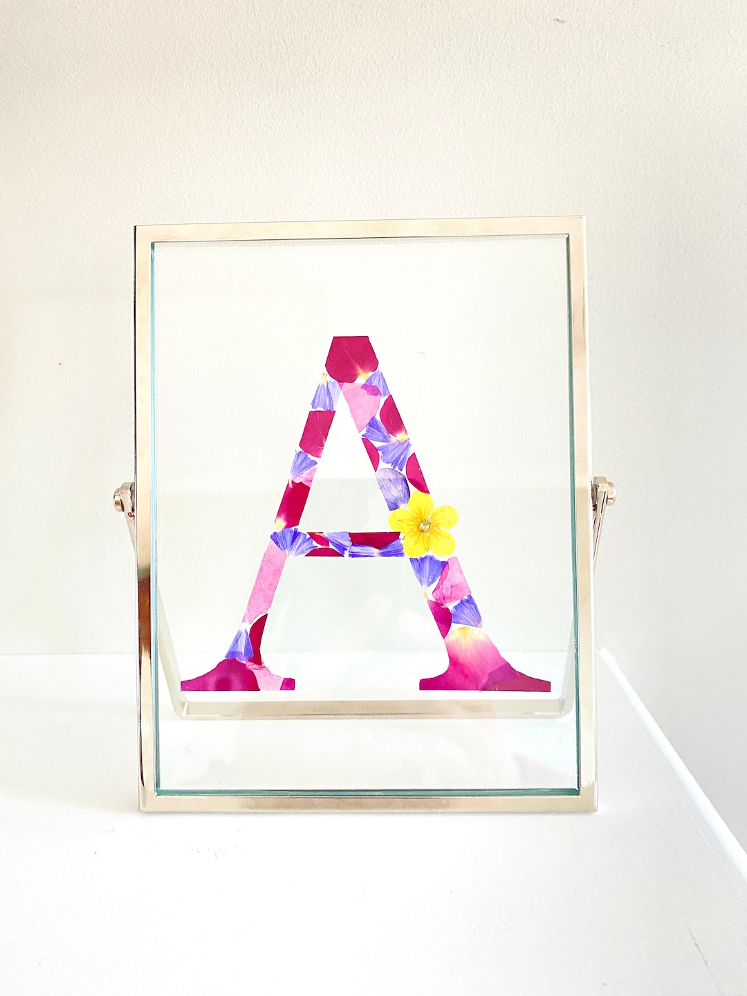 Custom Pressed Flower Letter Name Initials With Pressed Roses Valentine ...