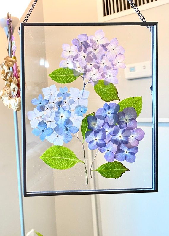 Custom Pressed Flower Frame Handmade With Blue Pink - Etsy