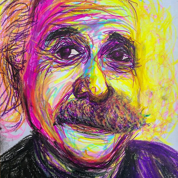 Albert Einstein Drawing - Etsy