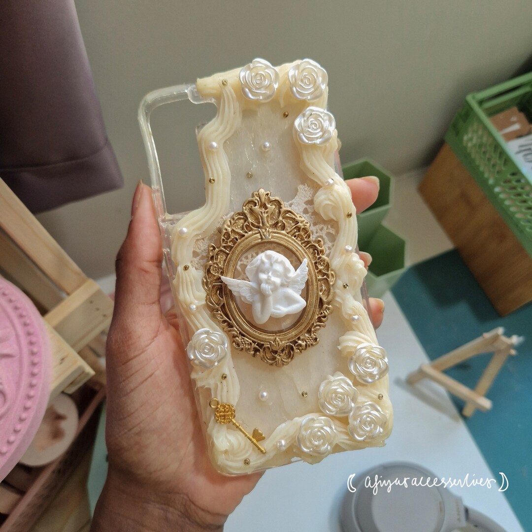 Gold Cupid Baroque Decoden Phone Case | Handmade For, Samsung, Iphone ...