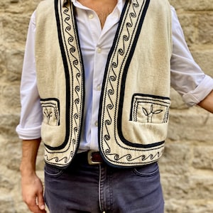 Mayan Vest, Ceremonial Wear, Handmade Wool Vest, Men Tribal Vest, Women ...