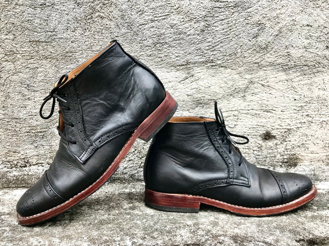 Man Boots 100% Leather, Handmade Casual Elegant Boots & Shoes, Brogue ...