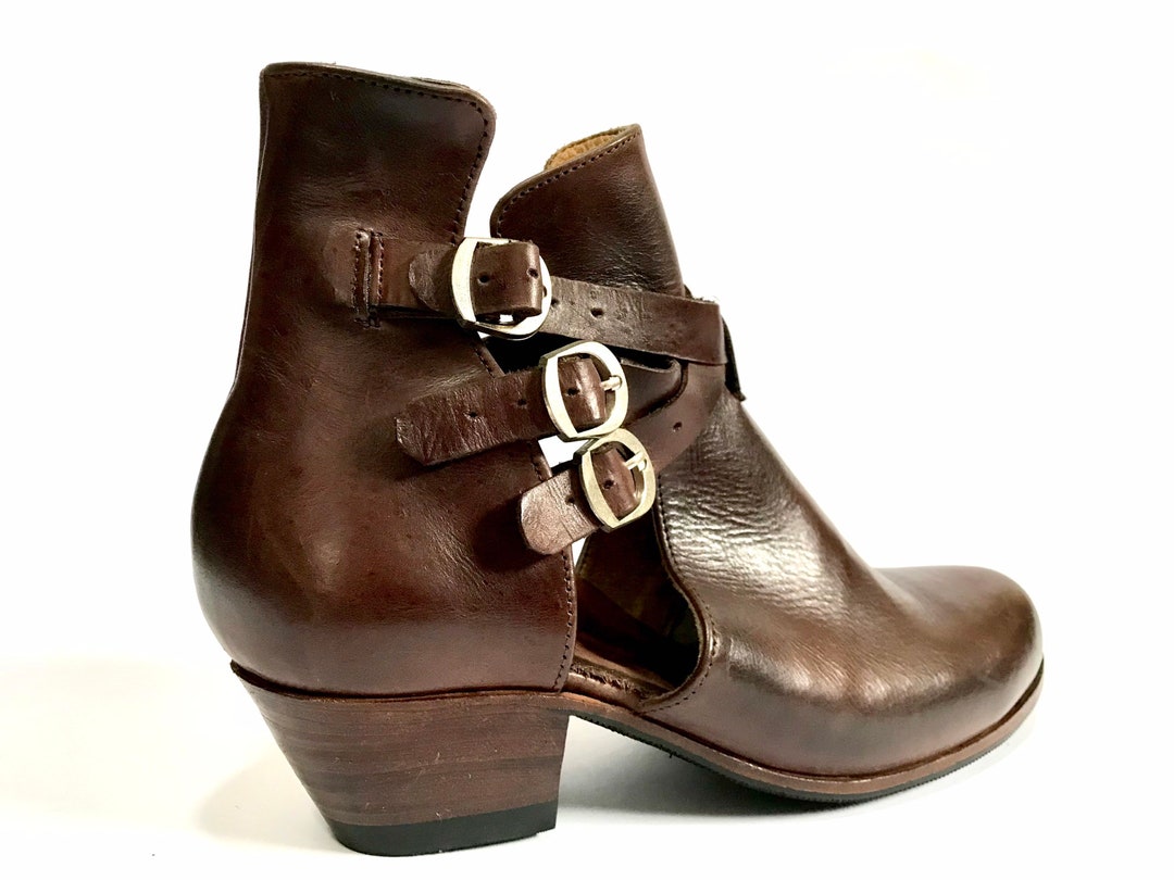 Leather Ankle Boots Straps and Buckles Boots Ankle Boots - Etsy