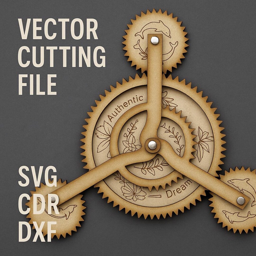 Wooden Gear Mechanism CDR File – Laser Cut Vector - Etsy
