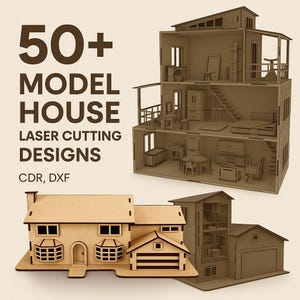 50+ Laser Cut Model House Plans: DIY Miniature House Designs (CDR & DXF ...