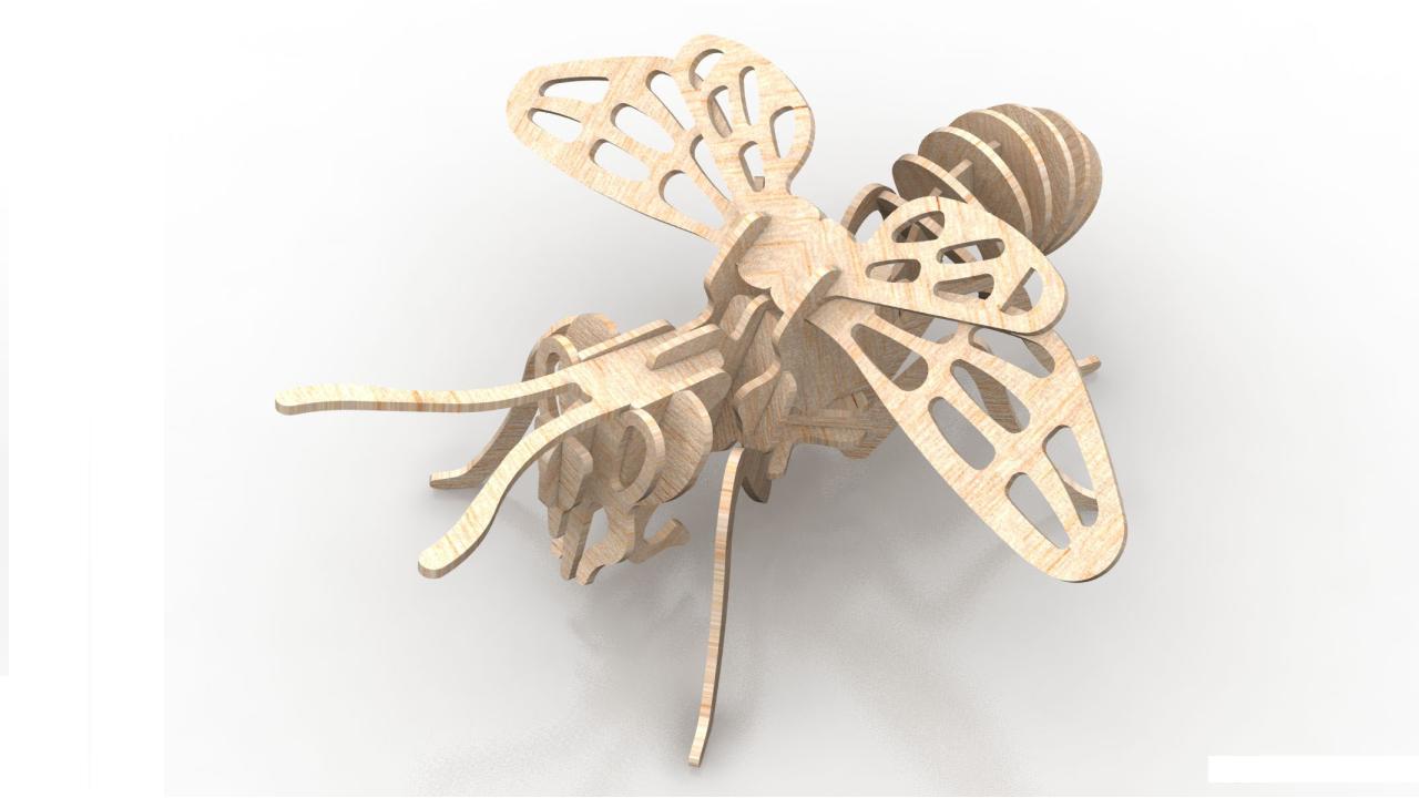 Insect 3D Puzzle Laser Cut Files: CNC Router Vector Bundle (digital ...