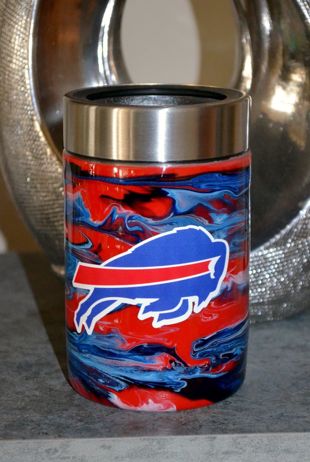 Buffalo Bills Can Cooler With Bottle Opener Bottom (12oz) - Etsy