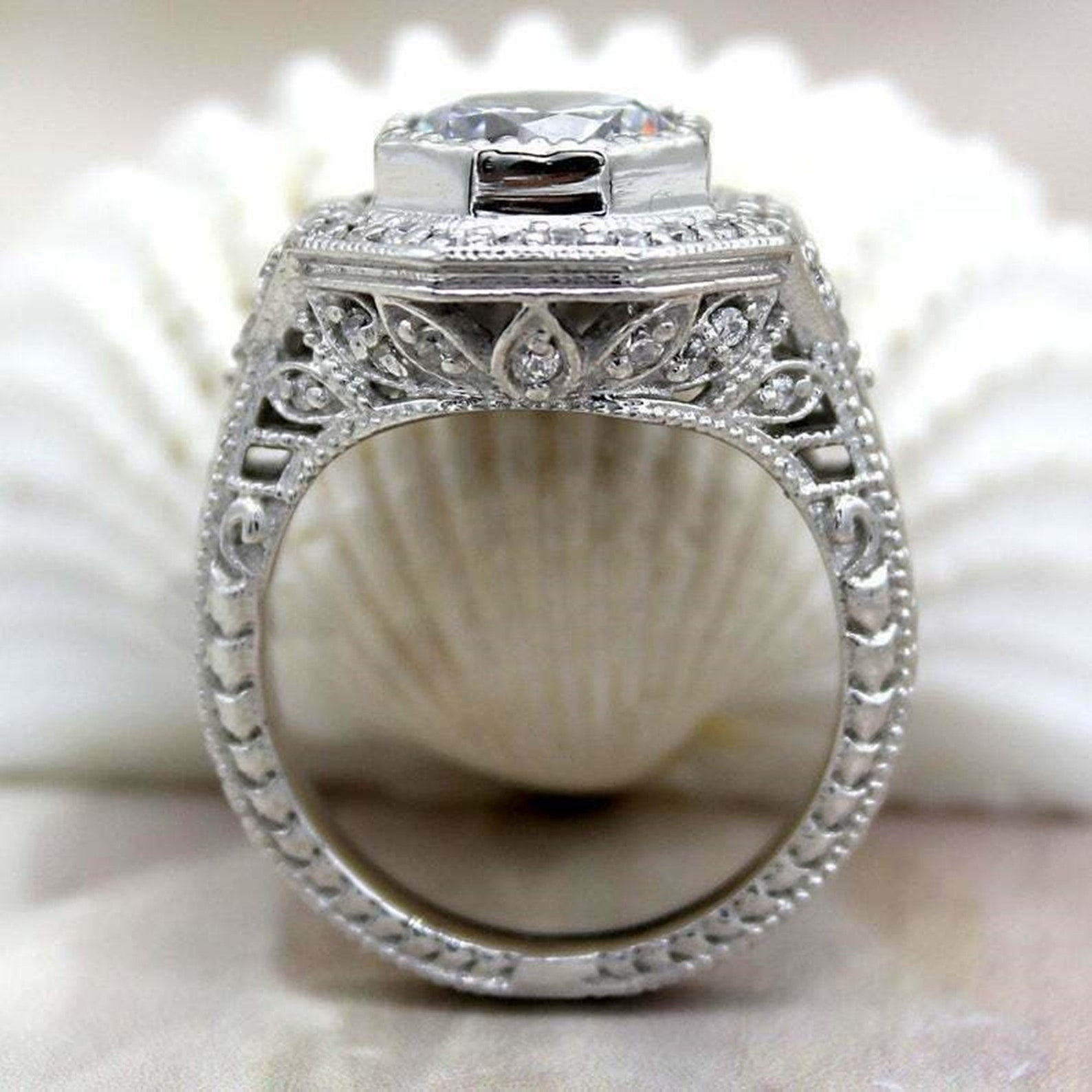 Engraved Shank Ring for Girls Engagement Proposal Ring Round | Etsy