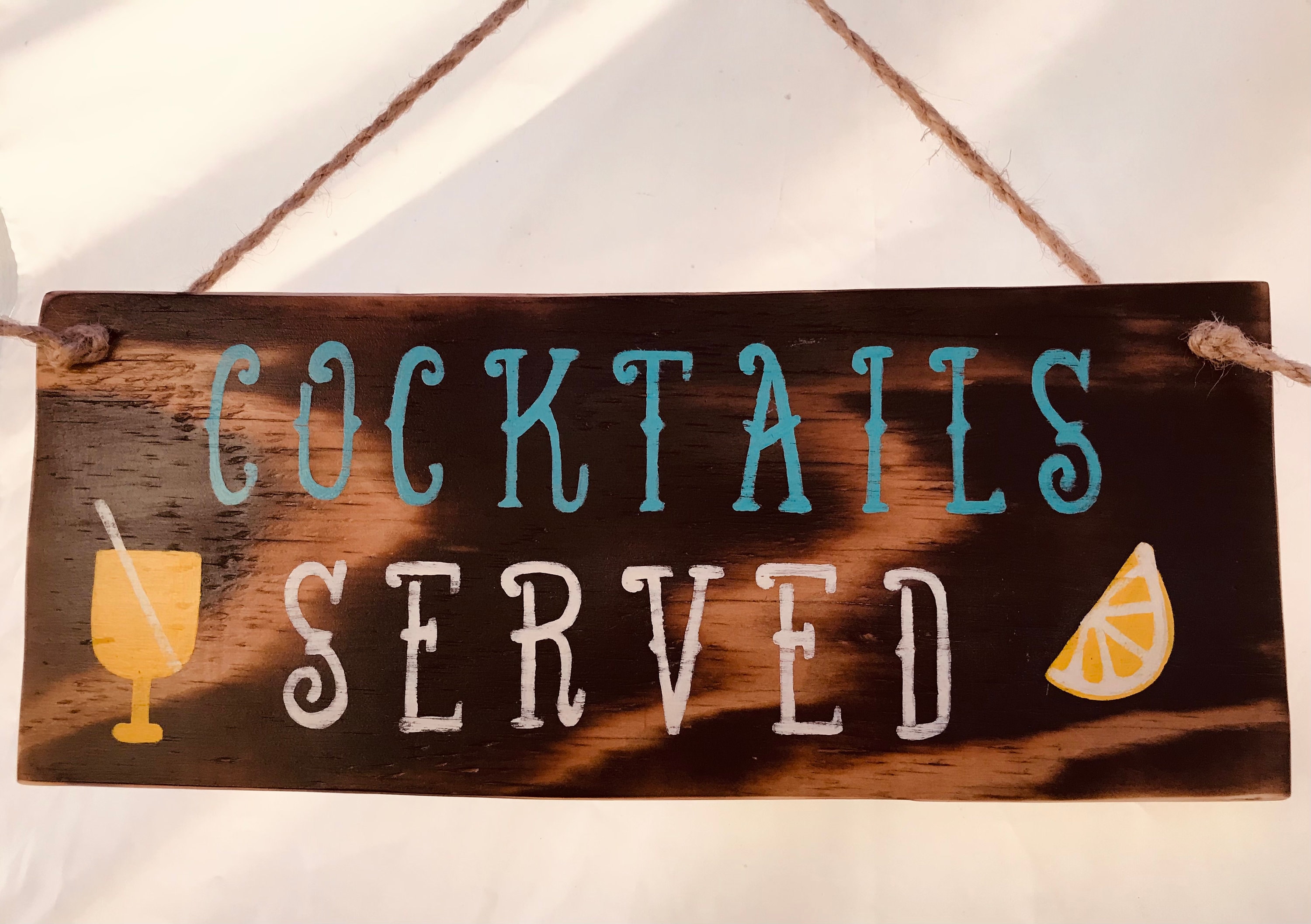 Hand Painted ‘cocktails Served’ Sign - Etsy UK