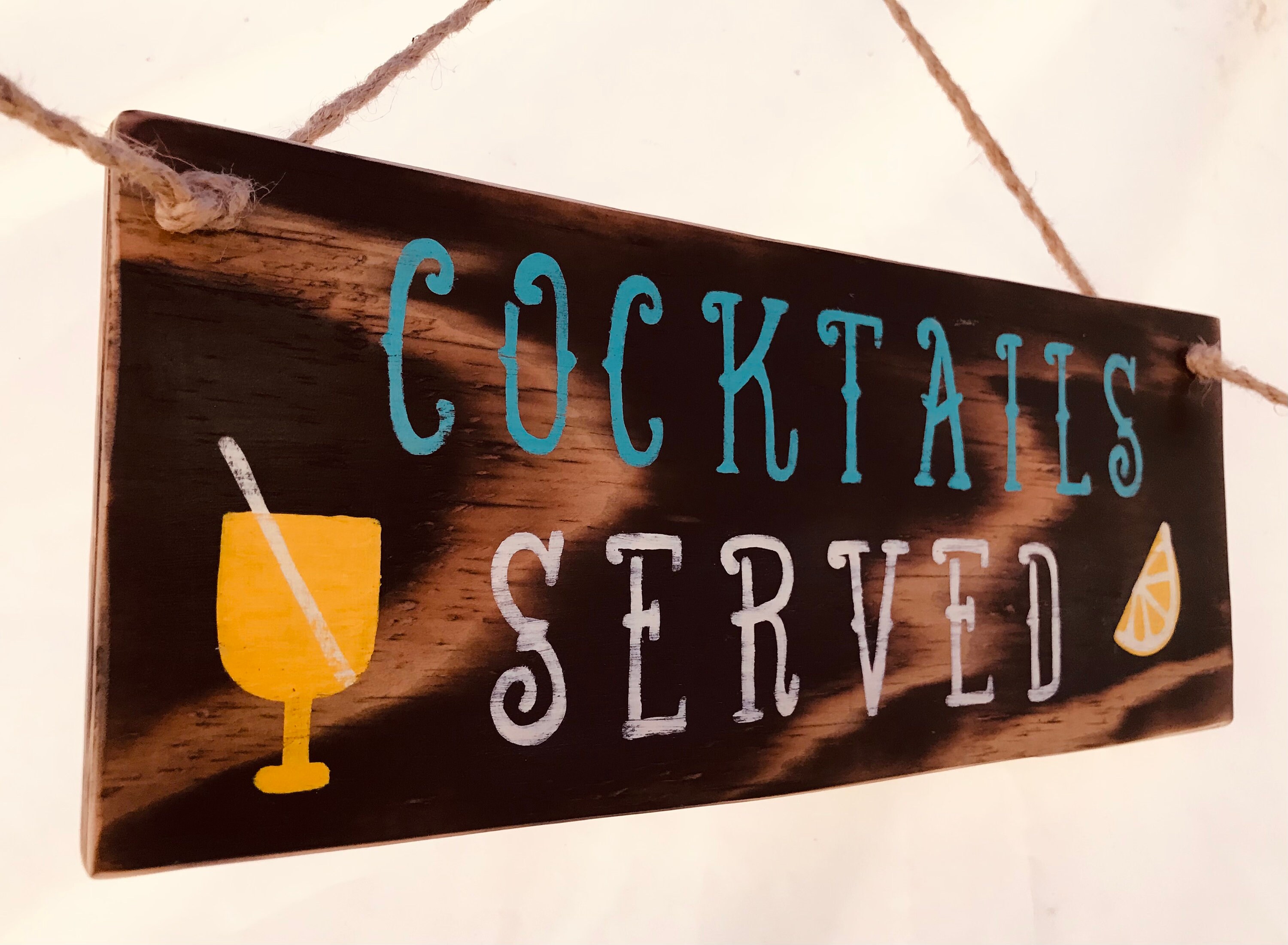 Hand Painted cocktails Served Sign - Etsy UK