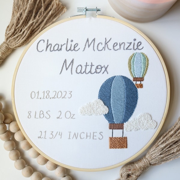 Birth Announcement Embroidery Design - Etsy