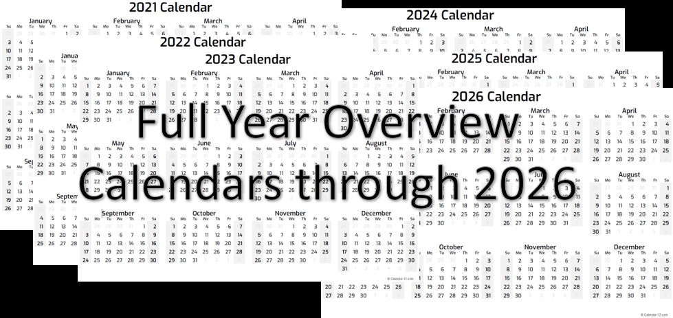 Printable Yearly Planner PDF, Calendar, Color Calendar, Full Year ...