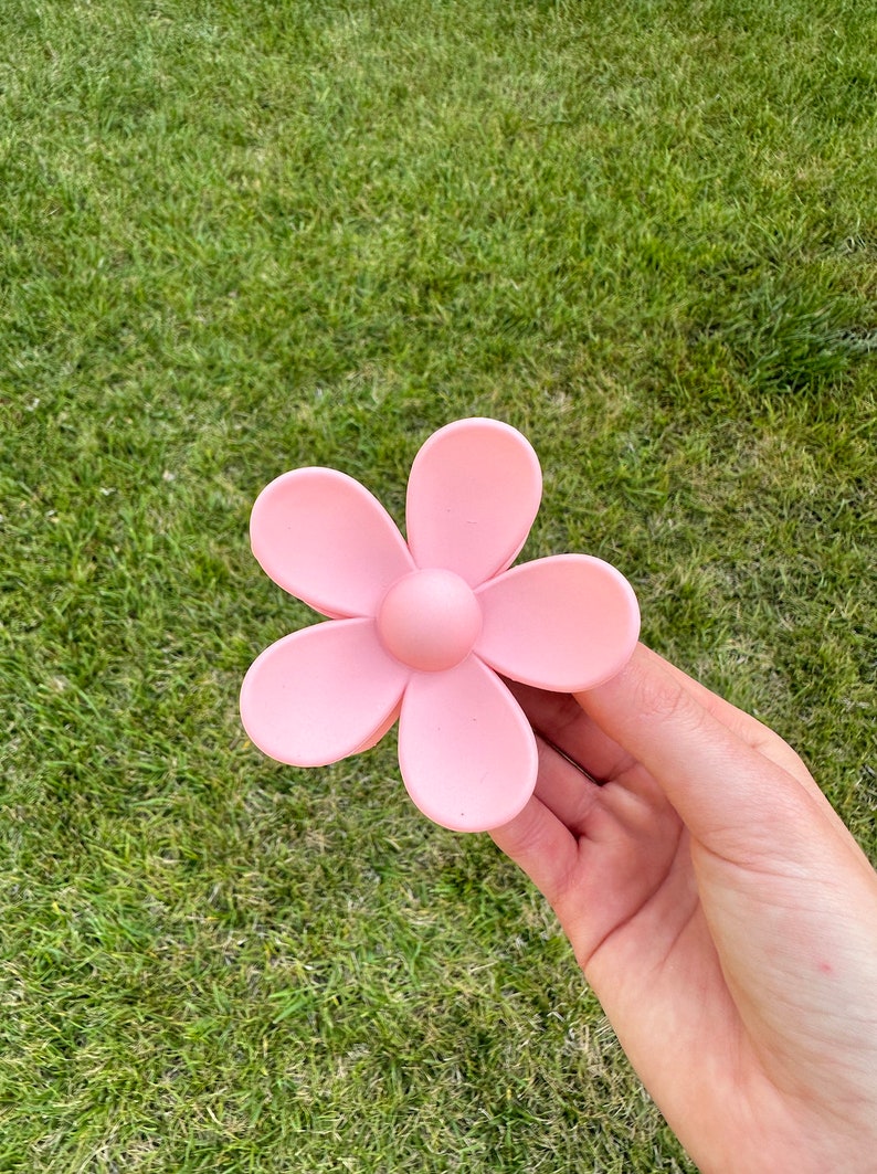 Pink Aesthetic Flower Hair Claw Clip | Colorful Flower Hair Claw | Hair ...