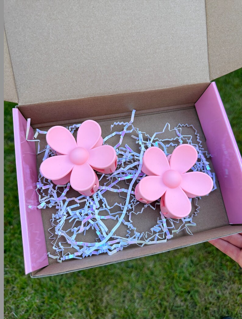 Pink Aesthetic Flower Hair Claw Clip | Colorful Flower Hair Claw | Hair ...