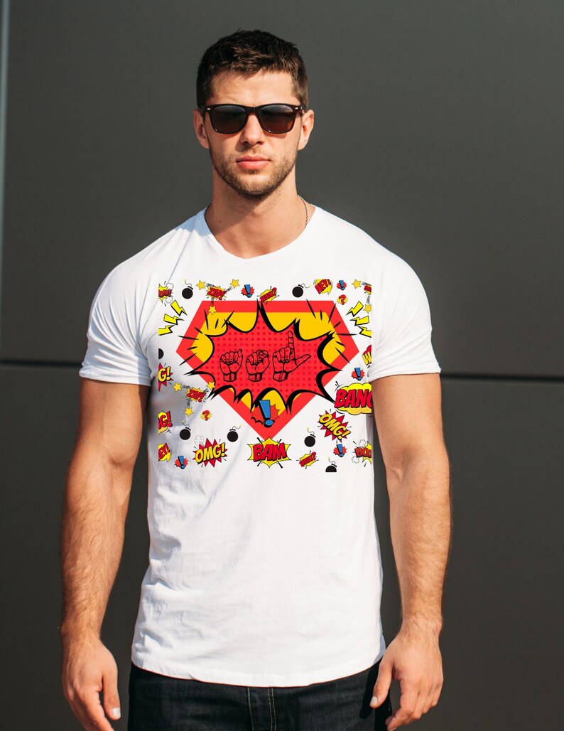 ASL Comic Super Hero PNG, Sublimation, Transparent - Etsy