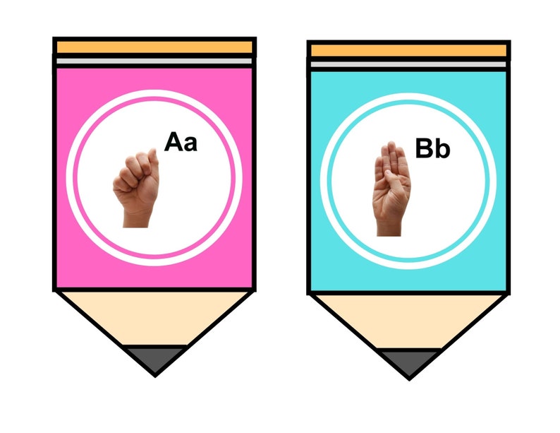 Learn ASL, Alphabet, Classroom Flashcards Cards, ASL Poster, Pdf - Etsy