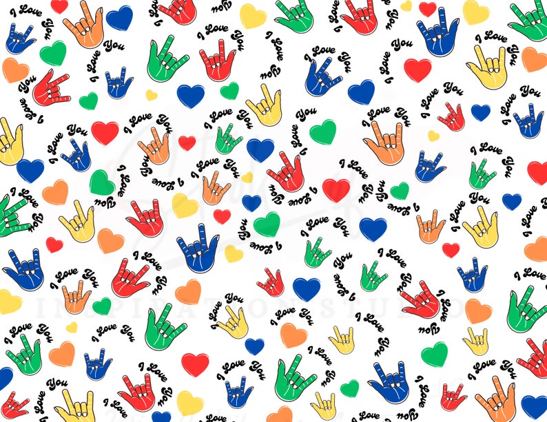 American Sign Language, I Love You, PNG, Primary Colors, Dark and ...