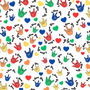 American Sign Language, I Love You, PNG, Primary Colors, Dark and ...