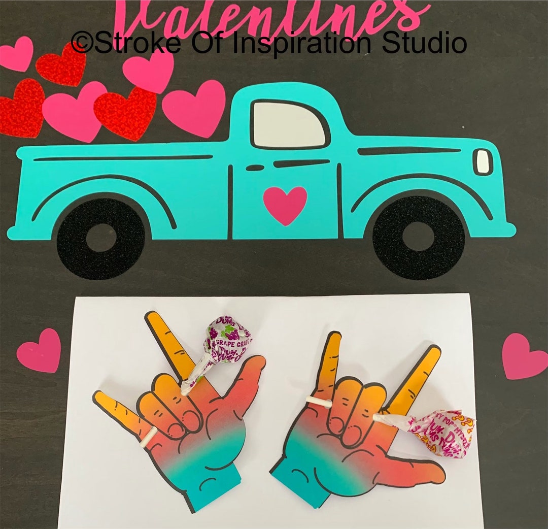 Valentine Treat Holder Cards, American Sign Language, I Love You - Etsy