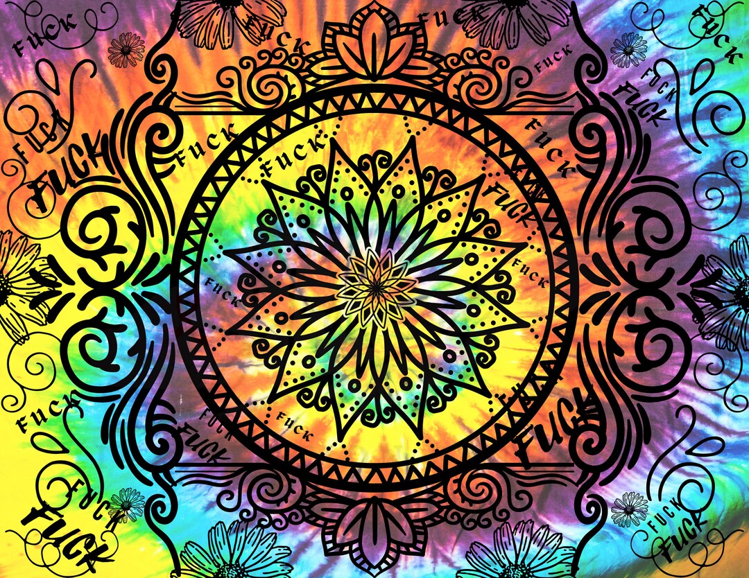 F*ck, Hidden Swear Words, Tie Dyed Mandala, PNG - Etsy