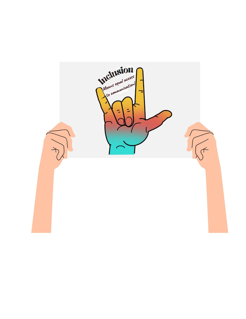 ASL, Stickers, Inclusion Means Equal Access to Communication - Etsy