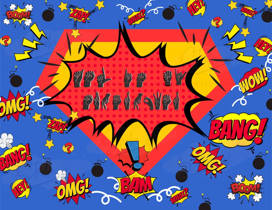 ASL is MY Superpower With Blue Background PNG Sublimation - Etsy
