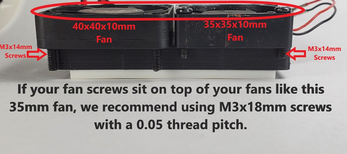 Multi-vehicle Dual 35/40mm Fan Adapter for ARRMA 4074 #ARA390299 Motor ...