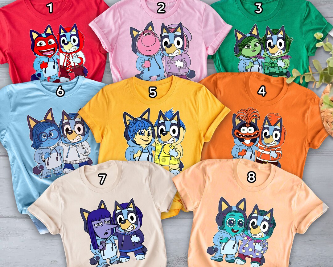 Bluey Costume Inside Out 2 Halloween Shirt, Bluey Halloween Shirt ...