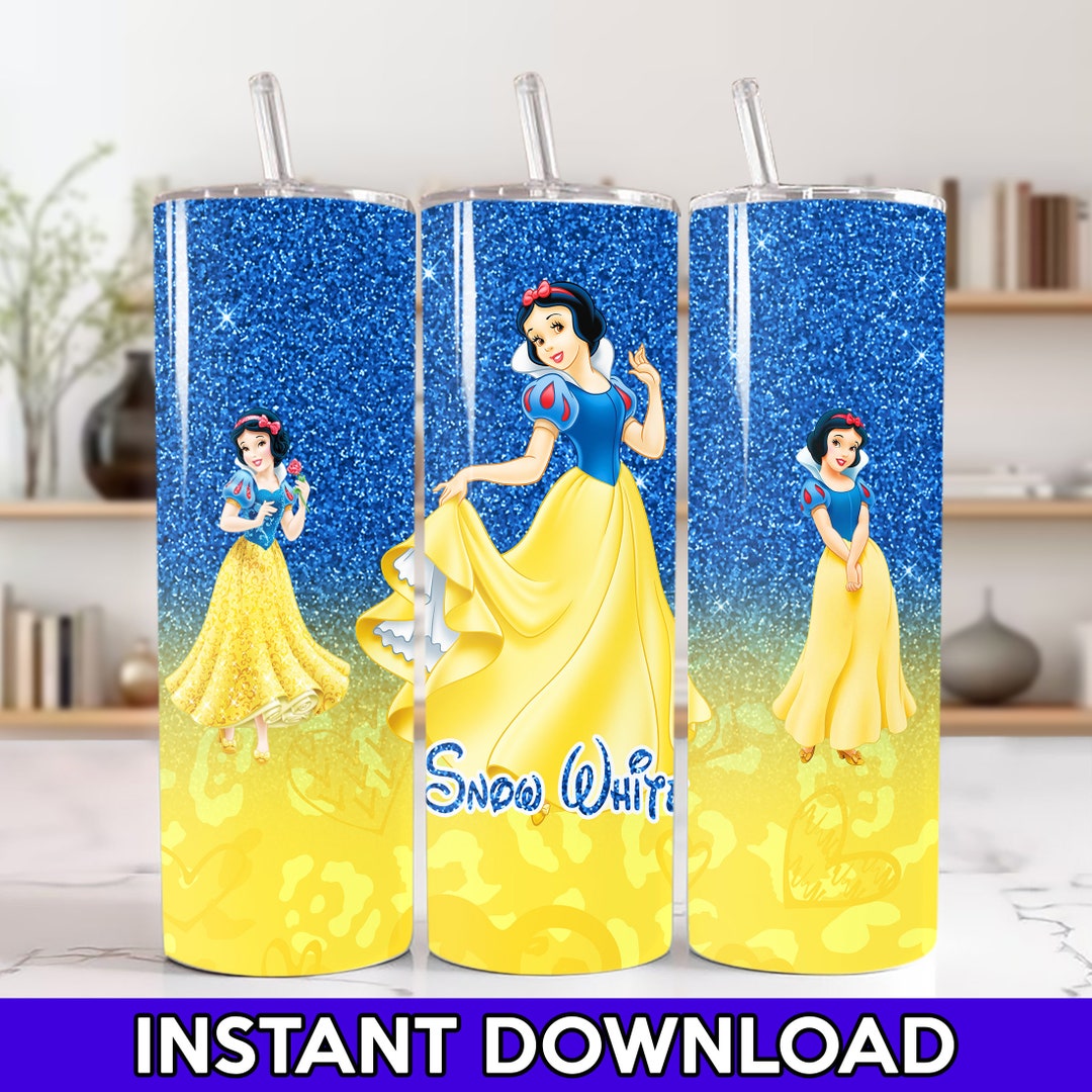Snow White Princess Tumbler Wrap Digital Tumbler Sublimation Design ...