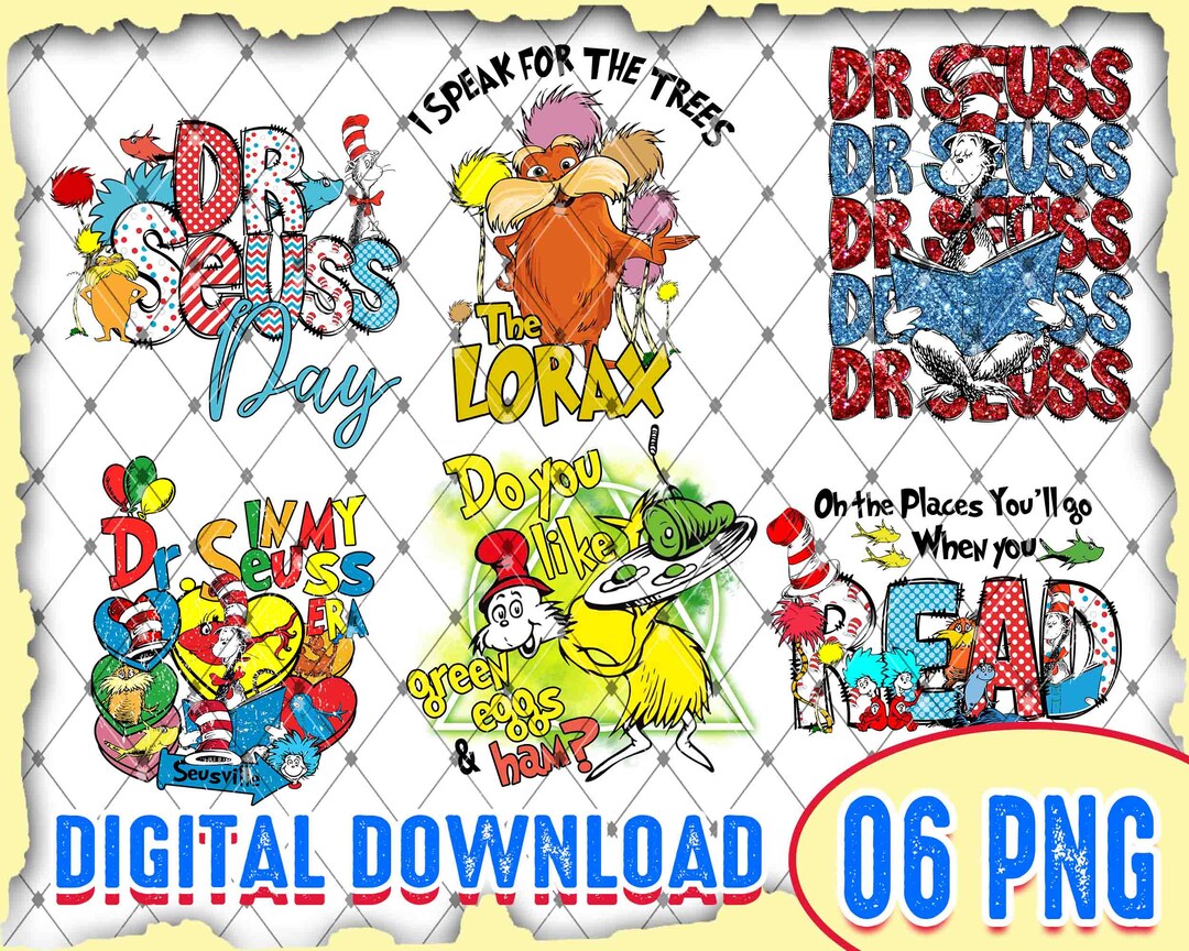 Dr. Seuss Png Bundle , Dr. Seuss Day PNG, Read Across America, Teacher ...