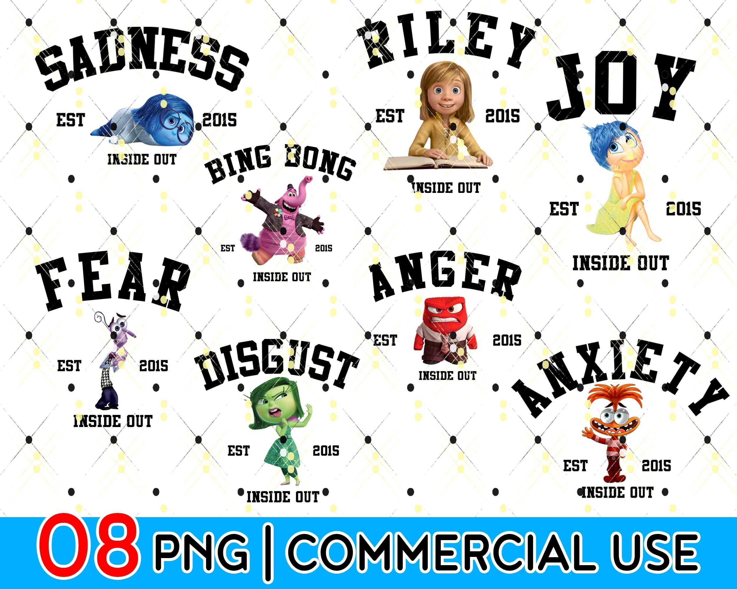 Inside Out Characters PNG Bundle, It's Okay to Feel All the Feels Png ...