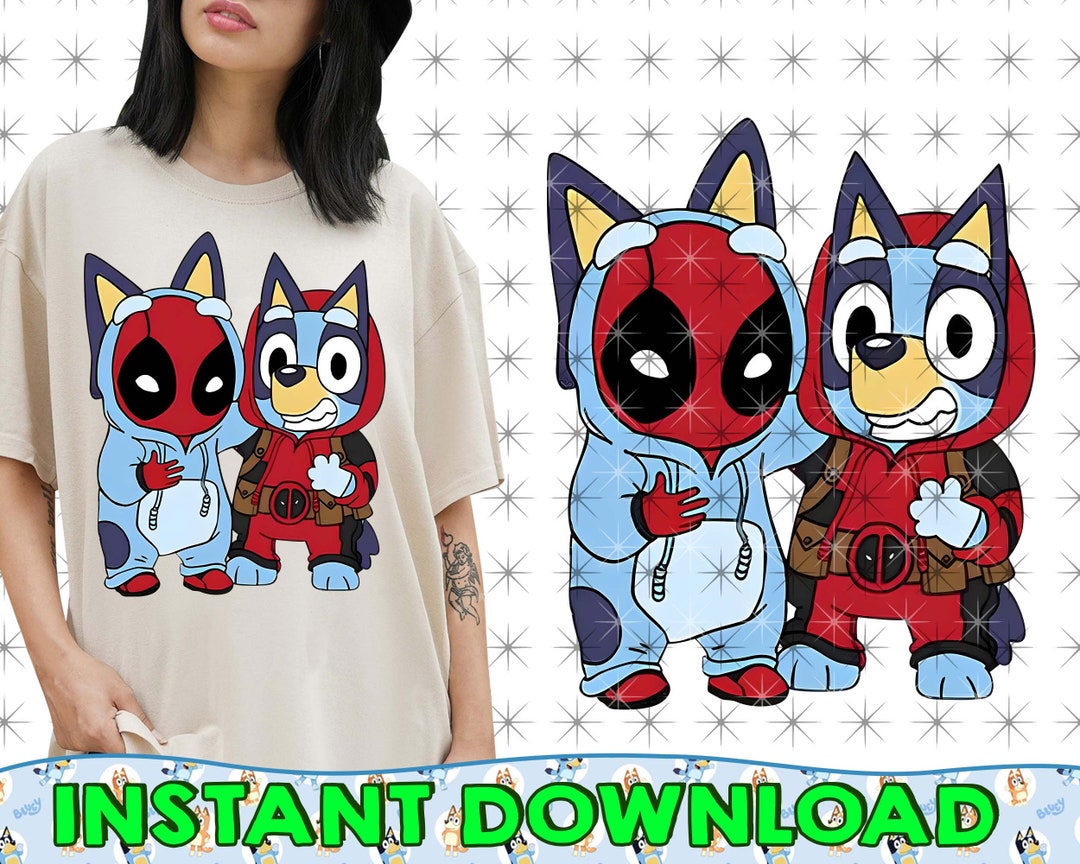 Bluey Deadpool PNG, Bluey Family PNG, Cute Bluey Deadpool Cartoon Png ...