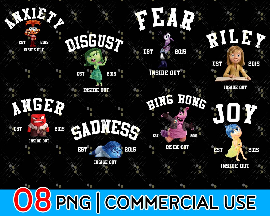 Inside Out Characters PNG Bundle, It's Okay to Feel All the Feels Png ...