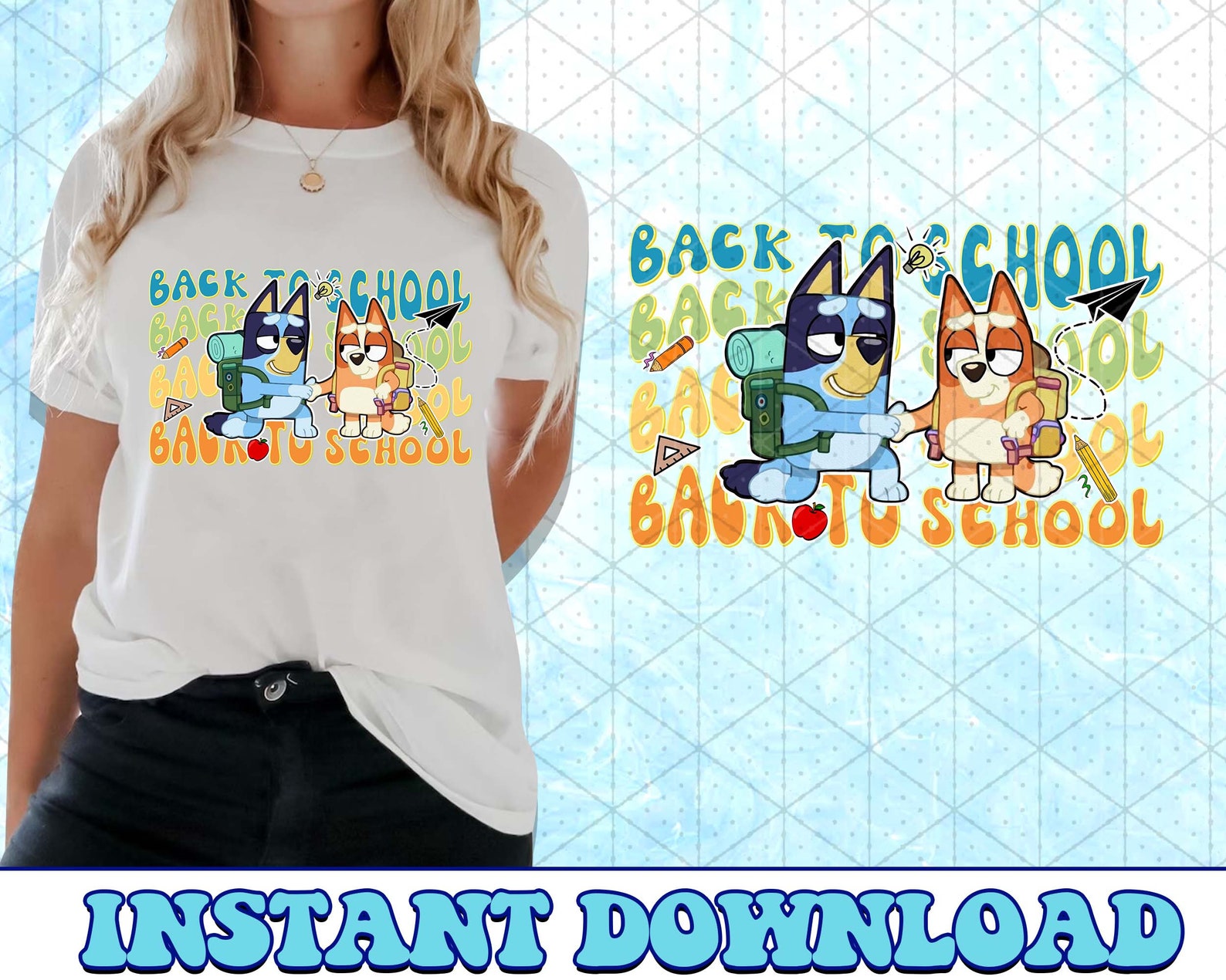 Back to School Bluey PNG, Bluey Family PNG, Bluey Back to School Png ...