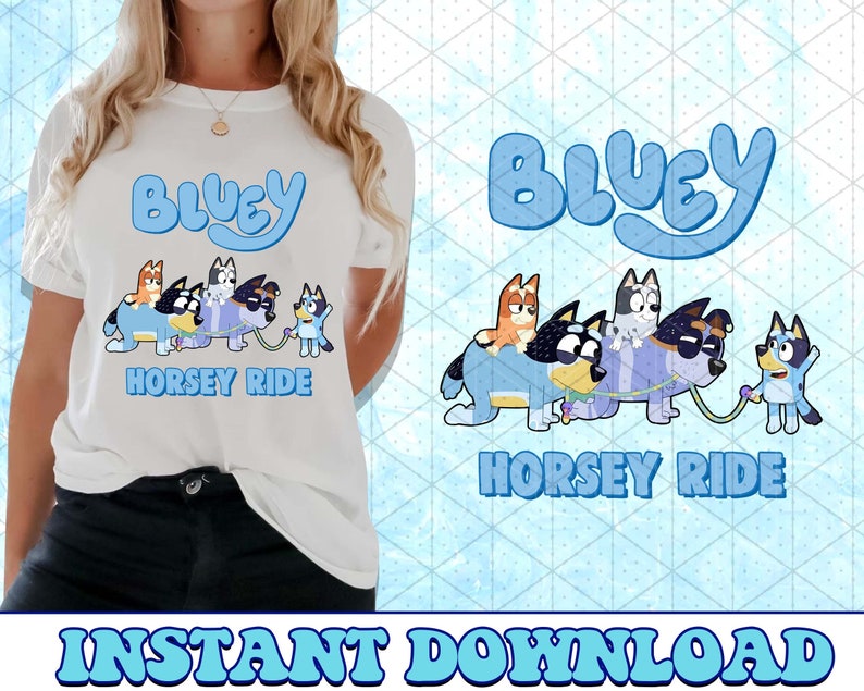 Bluey Horsey Ride Bluey PNG, Bluey Family PNG, Bluey Back to School Png ...