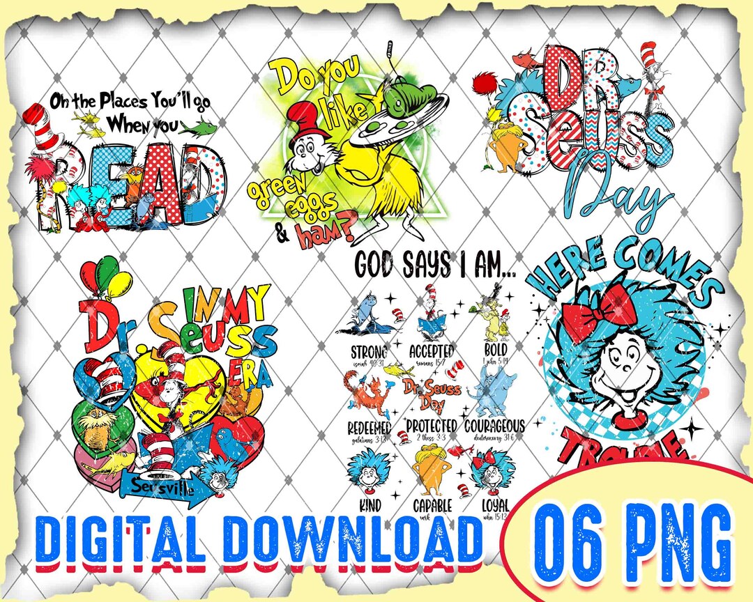 Buy Dr. Seuss Png Bundle , Dr. Seuss Day PNG, Read Across America ...