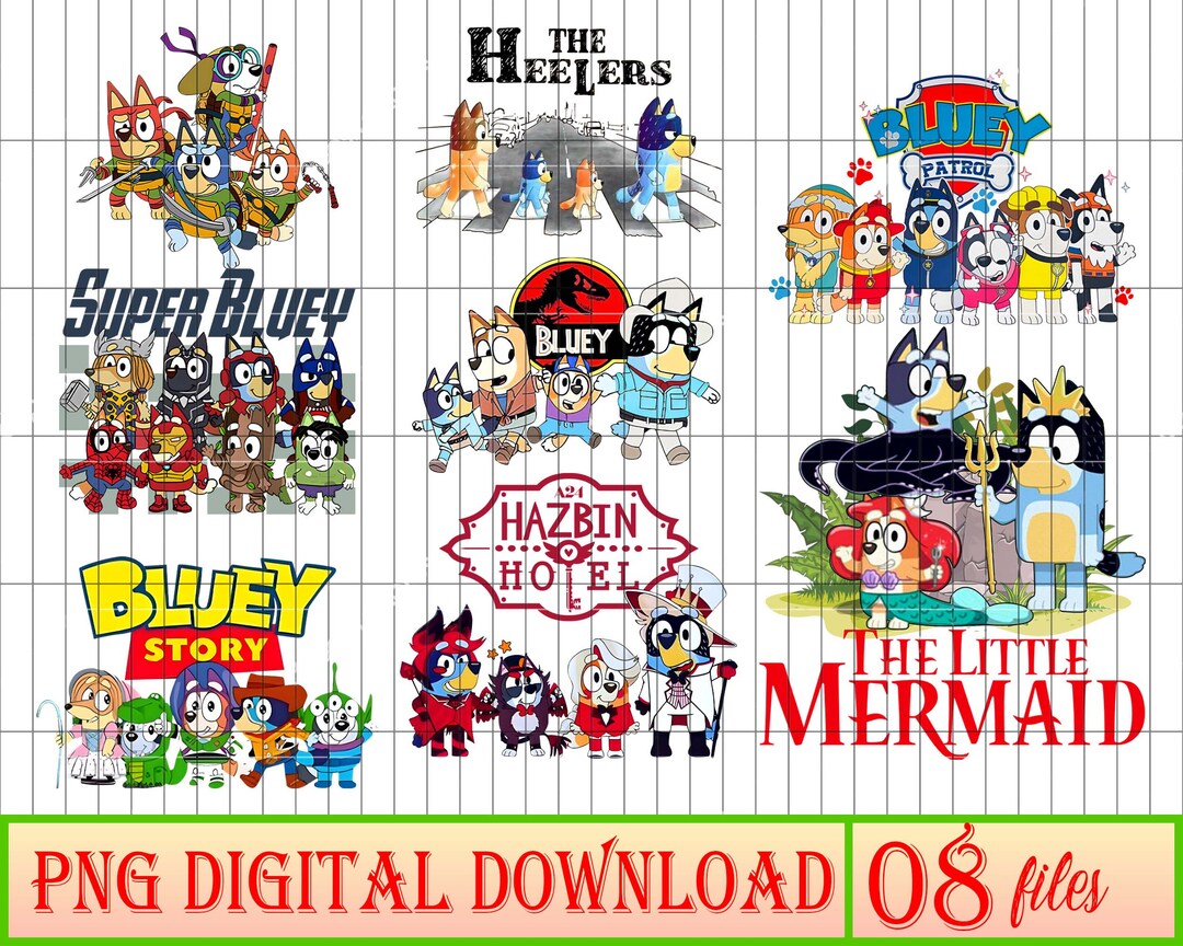 Bluey Cosplay Bundle Png, Bluey Hazbin Hotel Png, Bluey Star War, Bluey ...